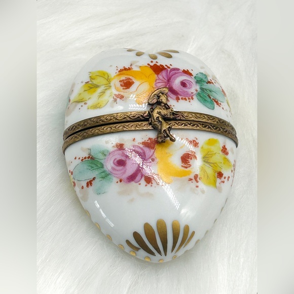 Limoges | Accents | Limoges Oval Heart Shaped Trinket Box With Japanese ...